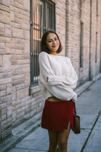 Olivaceous maroon mini skort – Coast Boutique